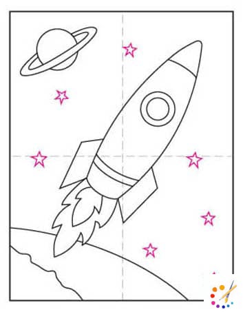 How to Draw a Rocket Step By Step – For Kids & Beginners