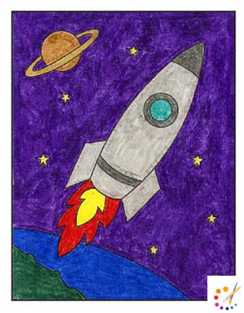 How to Draw a Rocket Step By Step – For Kids & Beginners