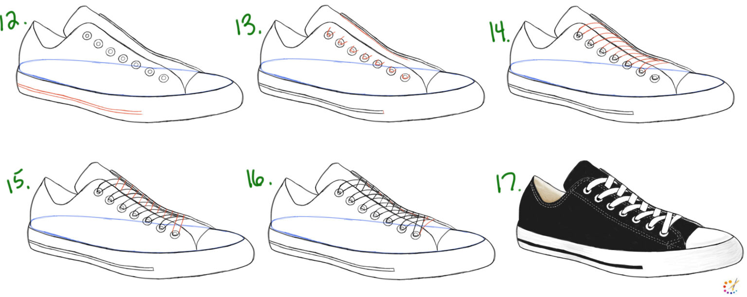How to Draw Shoes Step By Step - For Kids & Beginners
