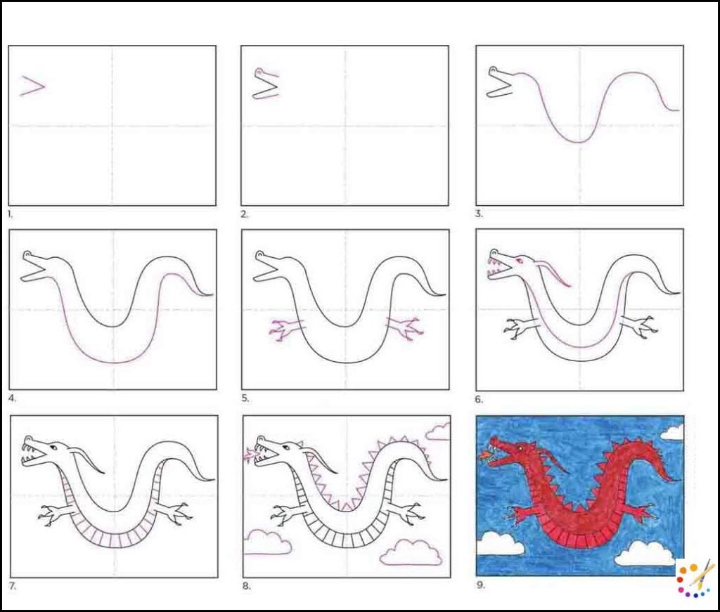 How to Draw a Dragon Step By Step – For Kids & Beginners
