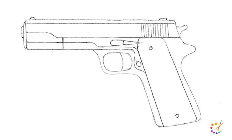 How to Draw a Gun Step By Step – For Kids & Beginners
