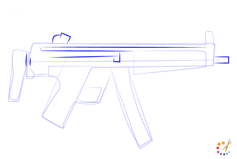 How to Draw a Gun Step By Step – For Kids & Beginners
