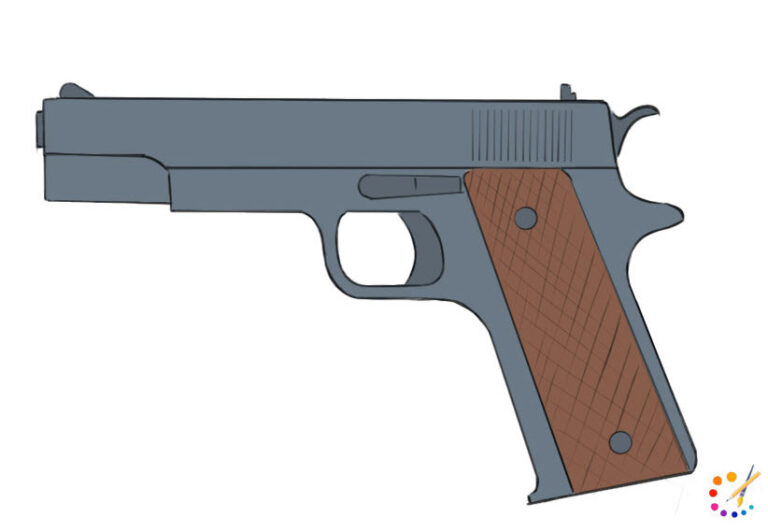 How to Draw a Gun Step By Step – For Kids & Beginners