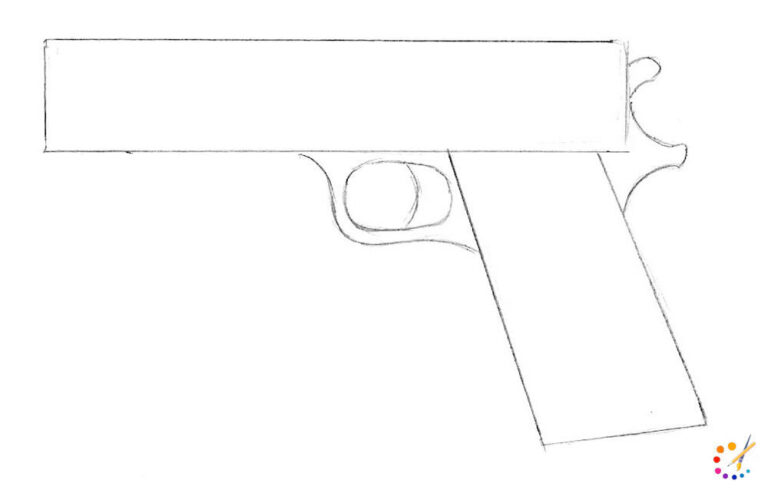 How to Draw a Gun Step By Step – For Kids & Beginners