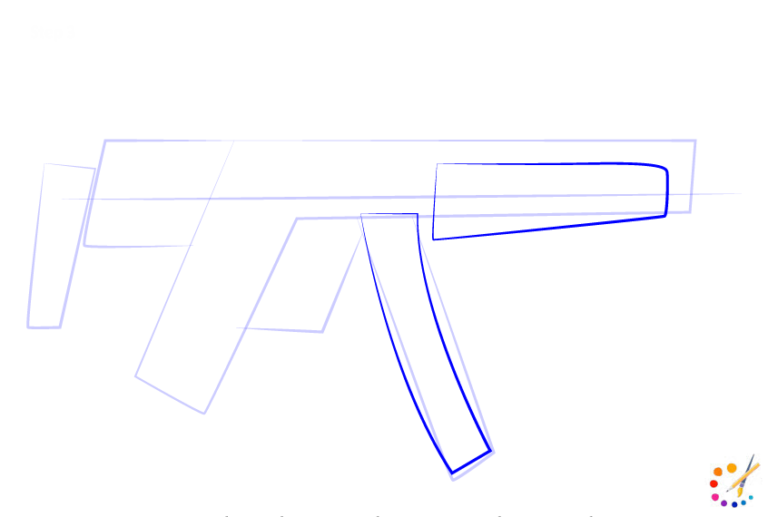 How to Draw a Gun Step By Step – For Kids & Beginners