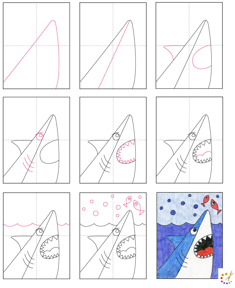 How to Draw a Shark Step By Step – For Kids & Beginners