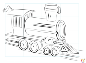 How to Draw a Train Step By Step - For Kids & Beginners