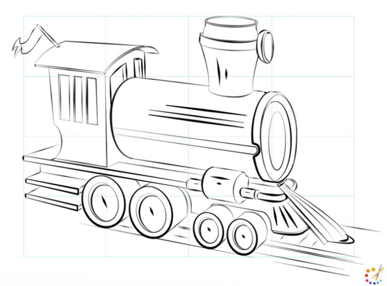 How to Draw a Train Step By Step - For Kids & Beginners