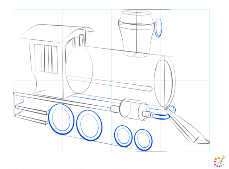 How to Draw a Train Step By Step - For Kids & Beginners