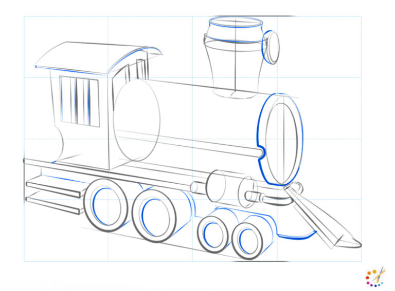 How to Draw a Train Step By Step - For Kids & Beginners