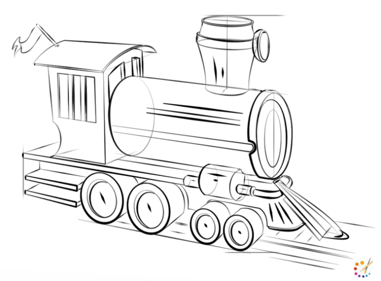 How to Draw a Train Step By Step - For Kids & Beginners