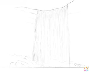 How to Draw a Waterfall Step By Step – For Kids & Beginners