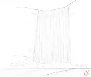 How to Draw a Waterfall Step By Step – For Kids & Beginners