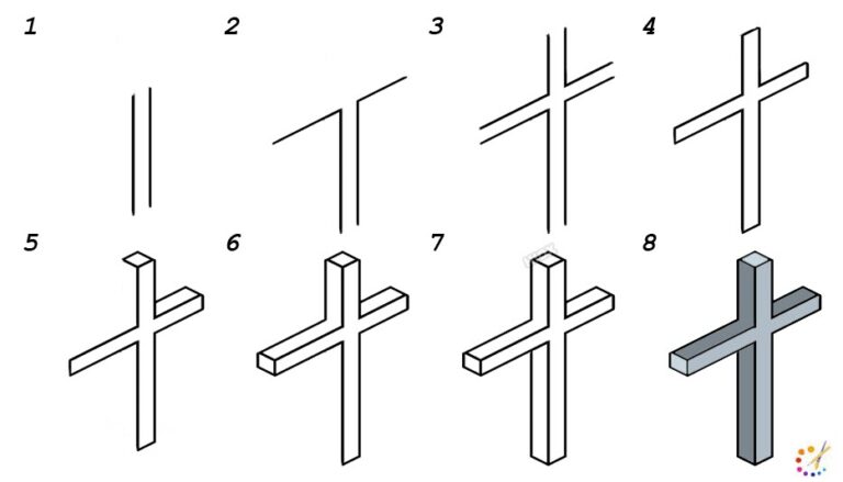 How to Draw a Cross Step By Step – For Kids & Beginners