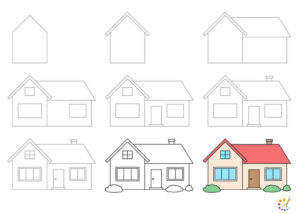 How to Draw a House Step By Step – For Kids & Beginners