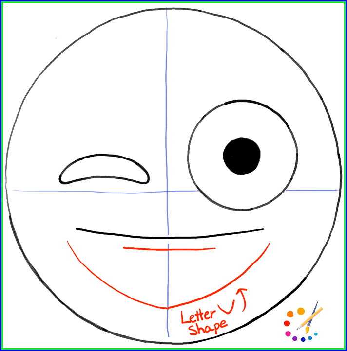 How To Draw Wink Emoji Step by Step for Beginners