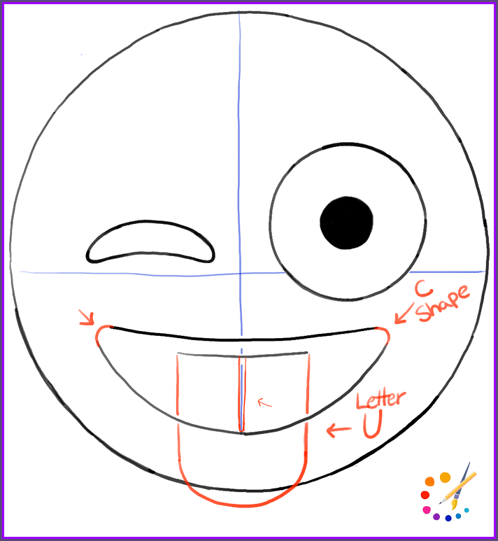 How To Draw Wink Emoji Step by Step for Beginners
