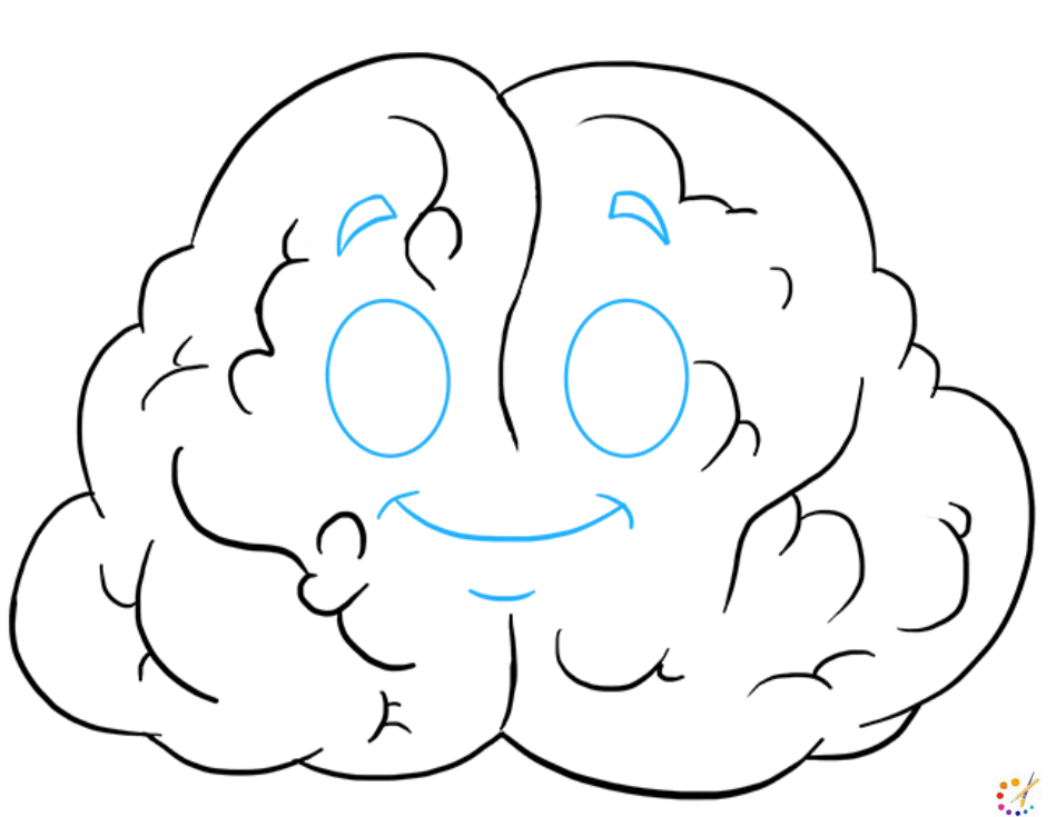 How to Draw A Brain Step By Step - For Kids & Beginners
