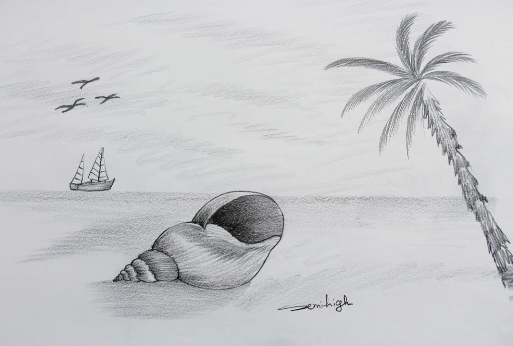 How to Draw a Beach Step By Step – For Kids & Beginners