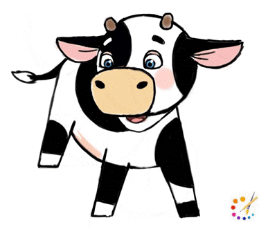 How to Draw a Cow Step By Step - For Kids & Beginners