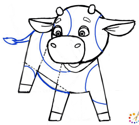 How to Draw a Cow Step By Step - For Kids & Beginners