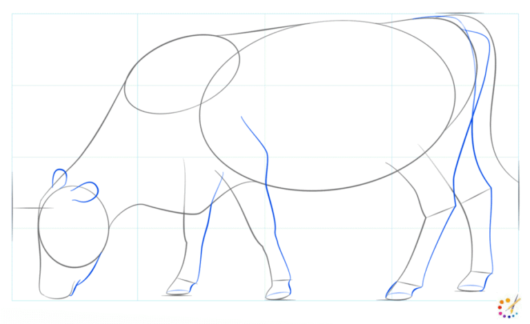 How to Draw a Cow Step By Step - For Kids & Beginners