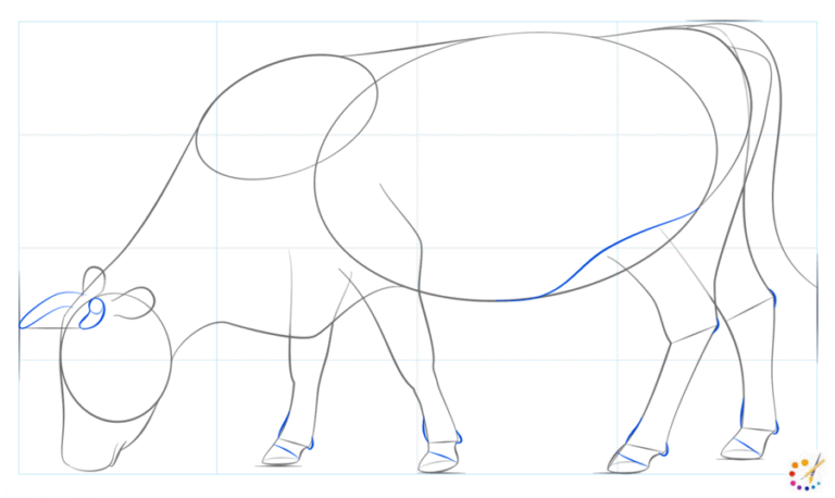 How to Draw a Cow Step By Step - For Kids & Beginners