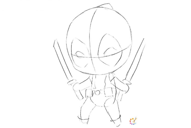 How to Draw a Deadpool Step By Step - For Kids & Beginners