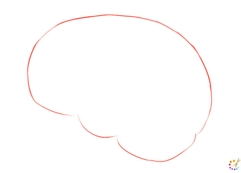 How to Draw A Brain Step By Step - For Kids & Beginners