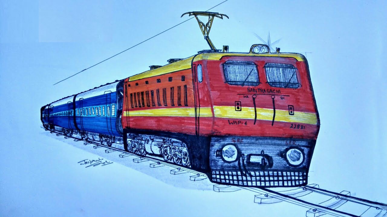 How to Draw a Train Step By Step - For Kids & Beginners