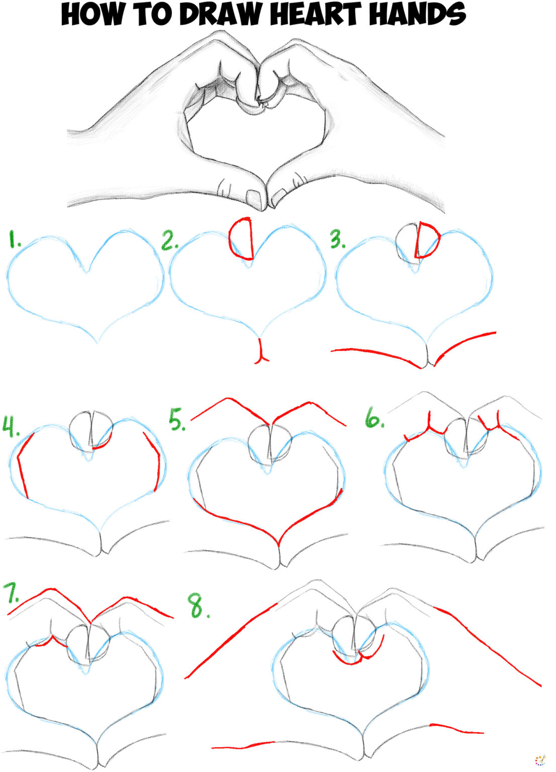 How to Draw Heart Step By Step - For Kids & Beginners