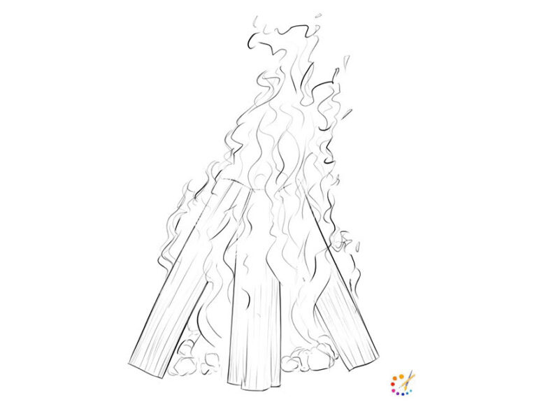 How To Draw Fire Step By Step - For Kids & Beginners
