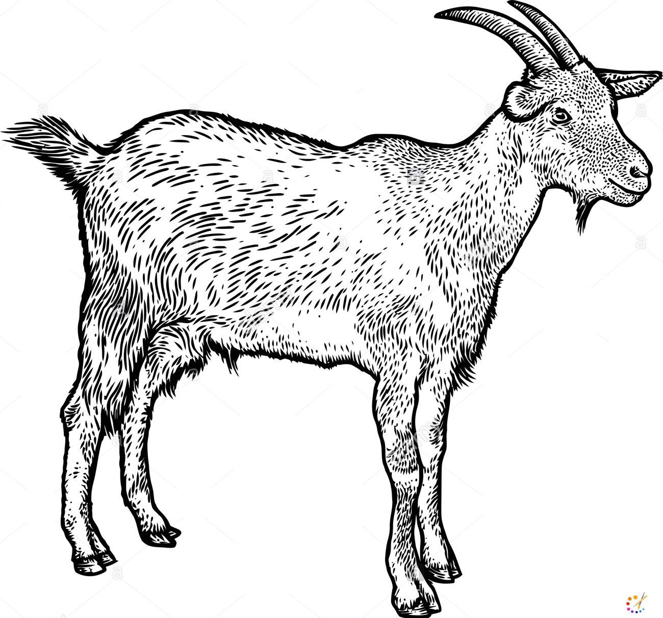 How To Draw a Goat Step By Step - For Kids & Beginners