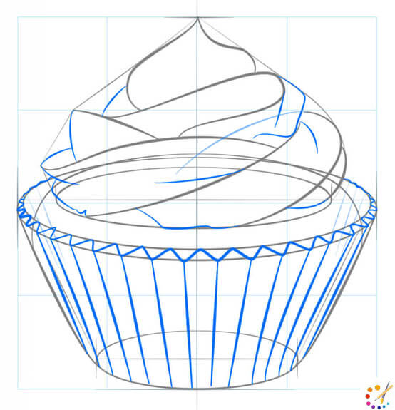 How to Draw A Cupcake Step By Step - For Kids & Beginners