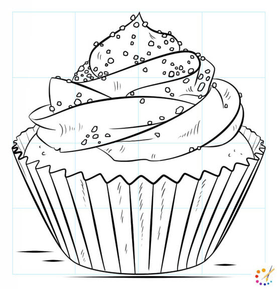 How to Draw A Cupcake Step By Step - For Kids & Beginners