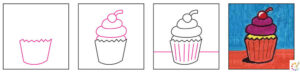 How to Draw A Cupcake Step By Step - For Kids & Beginners