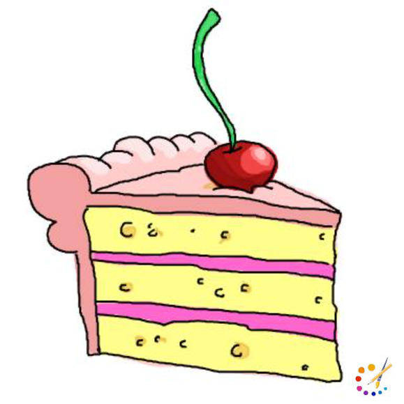 How to draw a Cake Step by Step – For Kids & Beginners