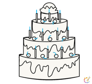 How to draw a Cake Step by Step – For Kids & Beginners