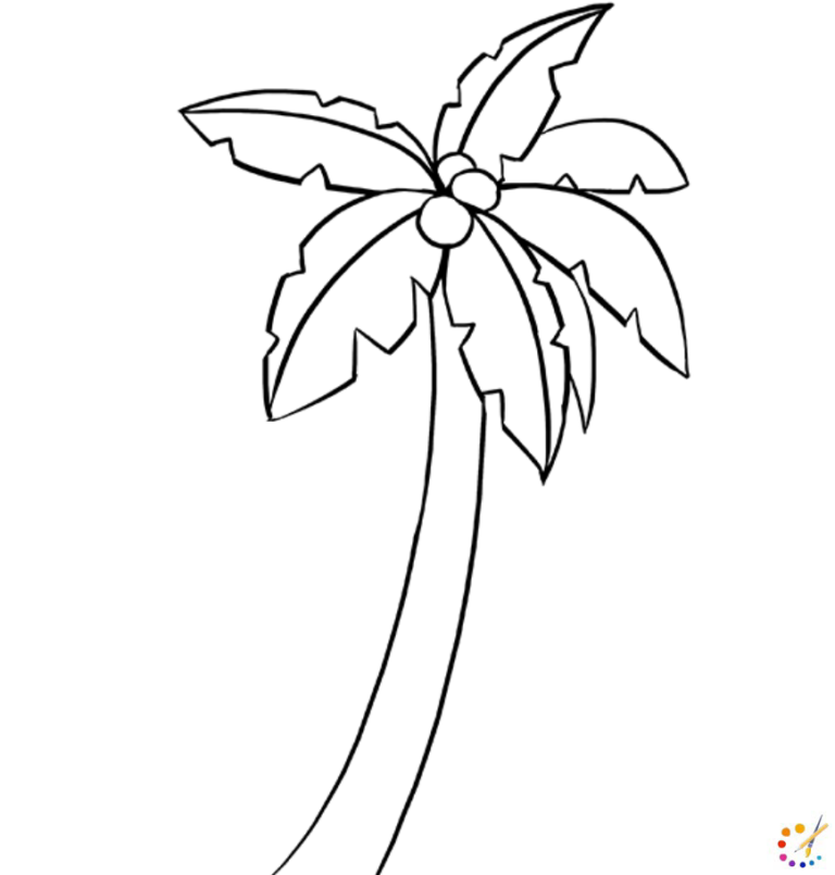 How to draw a Palm Tree step by step for kids and beginners
