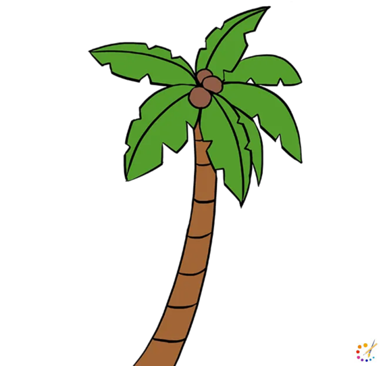 How to draw a Palm Tree step by step for kids and beginners