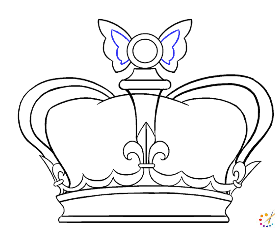 How to draw a Crown step by step - For Kids & Beginner