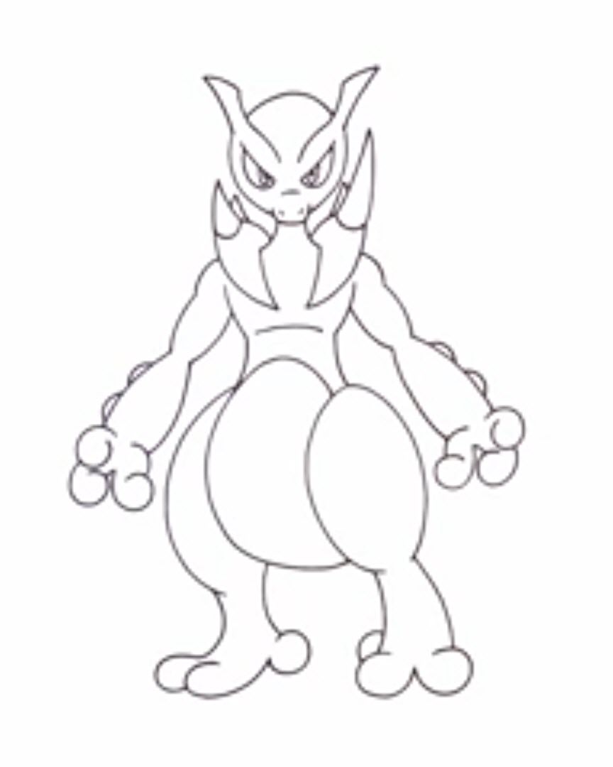 How to Draw Mewtwo Pokemon Step By Step - For Kids & Beginners