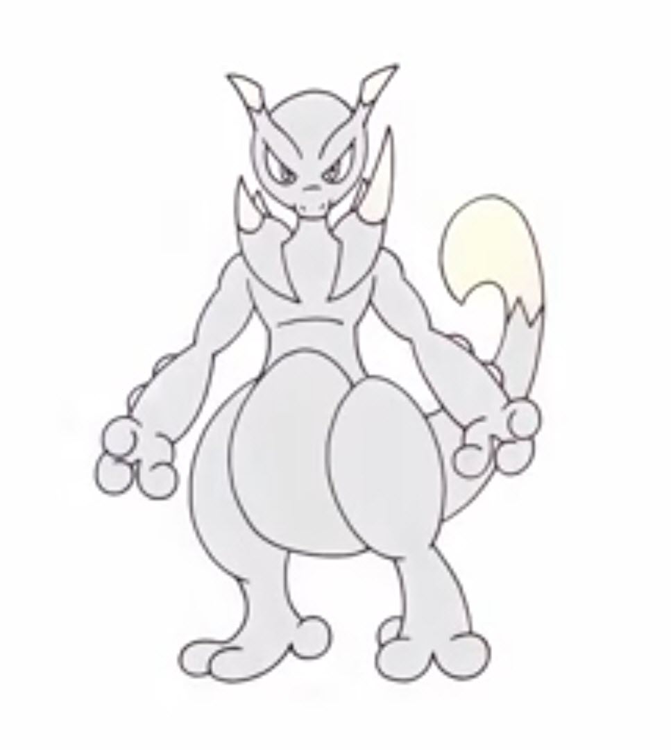 How to Draw Mewtwo Pokemon Step By Step - For Kids & Beginners