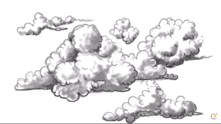 How to Draw Clouds Step By Step - For Kids & Beginners