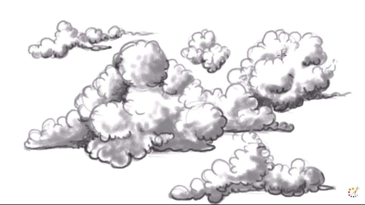 How to Draw Clouds Step By Step - For Kids & Beginners