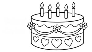 How to draw a Cake Step by Step – For Kids & Beginners