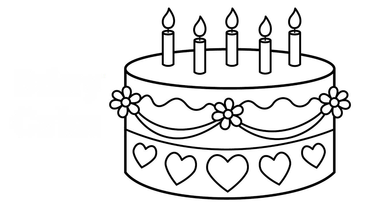 How to draw a Cake Step by Step – For Kids & Beginners