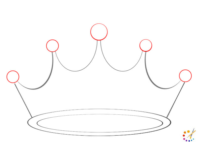 How to draw a Crown step by step - For Kids & Beginner