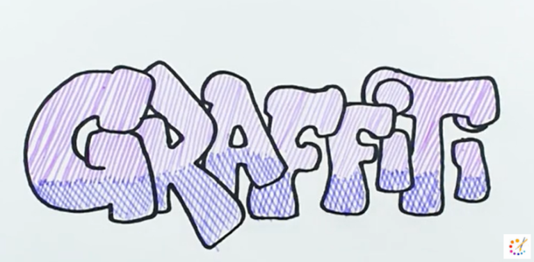How to Draw Graffiti Step By Step - For Kids & Beginners