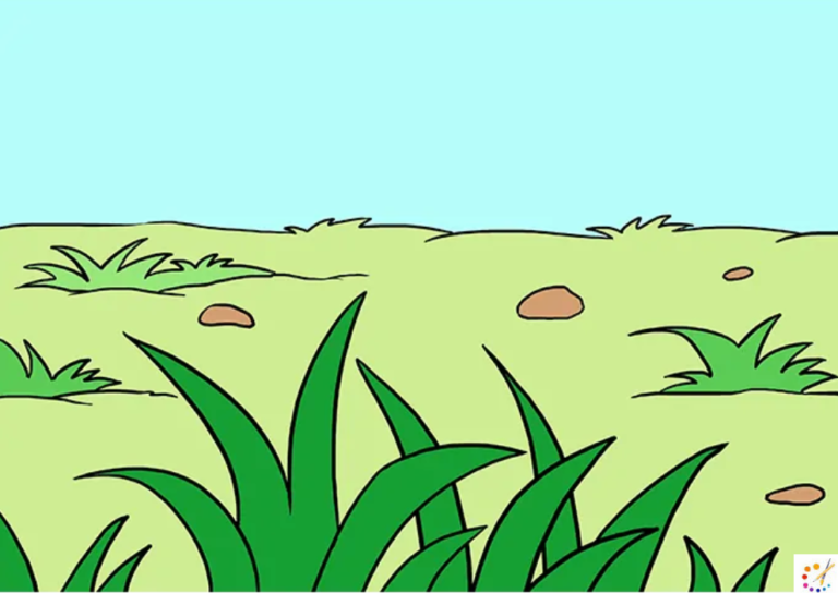 How to Draw Grass Step By Step – For Kids & Beginners